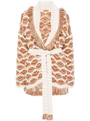 Alanui Hawa Mahal Intarsia Knit Cardigan