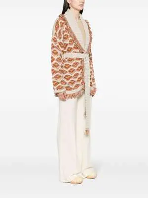 Alanui Hawa Mahal Intarsia Knit Cardigan