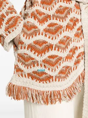 Alanui Hawa Mahal Intarsia Knit Cardigan