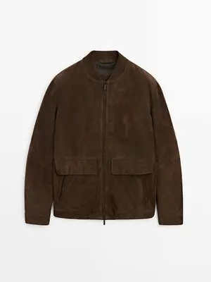 Massimo Dutti Suede Bomber Jacket
