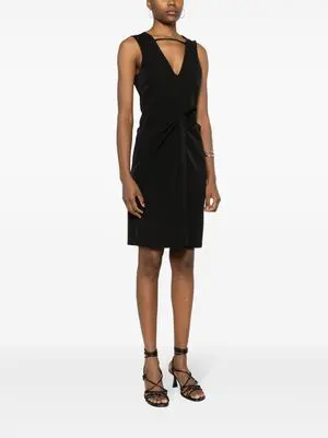 Moschino Gathered V-neck Mini Dress