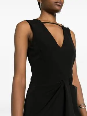 Moschino Gathered V-neck Mini Dress