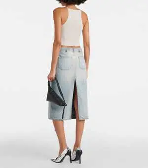 COURREGES Courrèges Multiflex Denim Midi Skirt