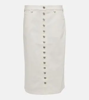 COURREGES Courrèges Multiflex Denim Midi Skirt - White