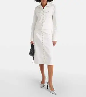 COURREGES Courrèges Multiflex Denim Midi Skirt - White