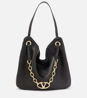 Valentino Garavani Vlogo Moon Medium Leather Tote - Black