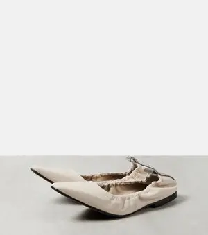 Brunello Cucinelli Leather Ballet Flats - Neutrals