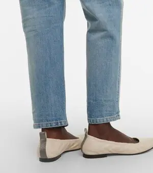Brunello Cucinelli Leather Ballet Flats - Neutrals