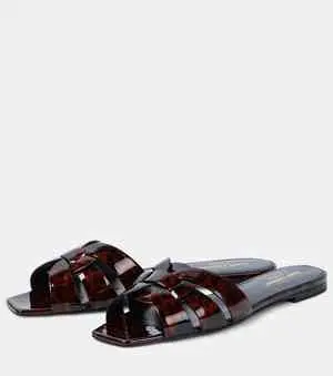 Saint Laurent Tribute 05 Leopard-print Leather Flats - Multicoloured