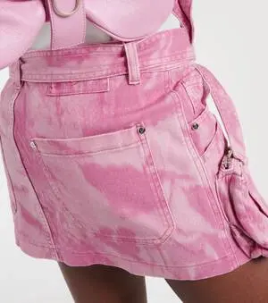 Blumarine Camouflage Denim Cargo Miniskirt