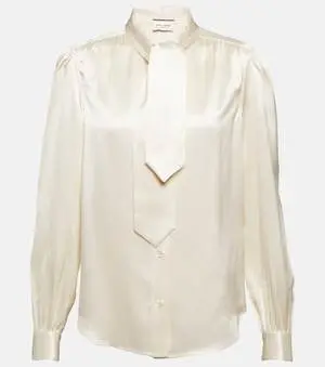 Saint Laurent Tie-neck Silk Blouse