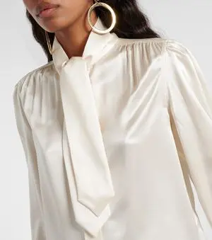 Saint Laurent Tie-neck Silk Blouse