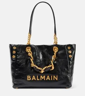 Balmain 1945 Soft Cabas Small Leather Tote Bag