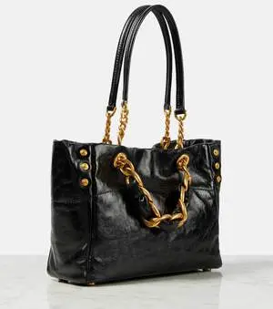 Balmain 1945 Soft Cabas Small Leather Tote Bag