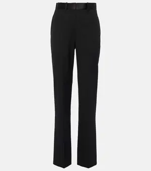 High Waisted Straight Leg Trousers