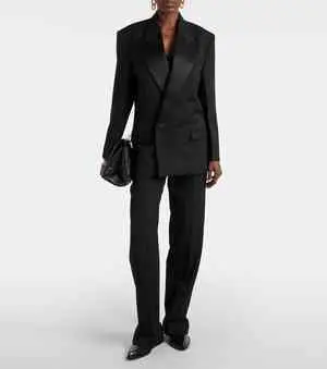 Victoria Beckham High-rise Wool-blend Straight Pants - Black