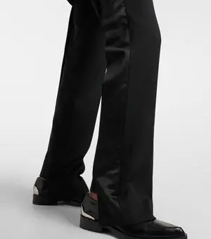 Victoria Beckham High-rise Wool-blend Straight Pants - Black