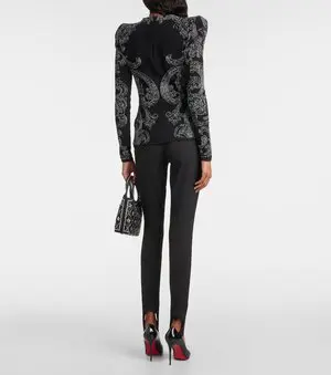 Balmain Logo Paisley Cotton-blend Top