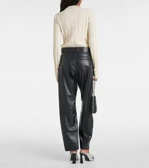 Stella McCartney High-rise Faux Leather Straight Trousers