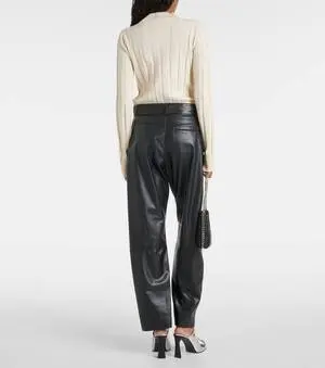 Stella McCartney High-rise Faux Leather Straight Trousers