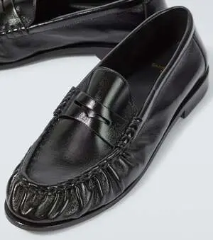 Saint Laurent Le Loafer Leather Penny Loafers - Black