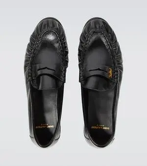 Saint Laurent Le Loafer Leather Penny Loafers - Black
