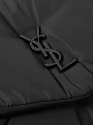 Saint Laurent Cassandre Logo-appliquéd Padded Shell Pouch