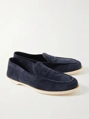 John Lobb Pace Suede Loafers - Blue