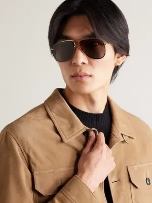 TOM FORD Leon Aviator-style -tone Sunglasses