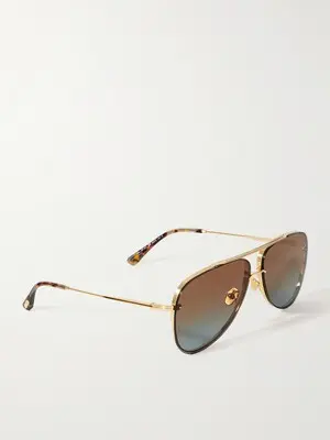 TOM FORD Leon Aviator-style -tone Sunglasses
