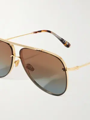 TOM FORD Leon Aviator-style -tone Sunglasses
