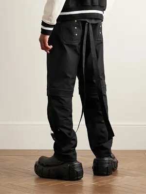 Givenchy Convertible Straight-leg Embellished Cotton-canvas Trousers