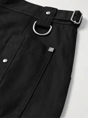 Givenchy Convertible Straight-leg Embellished Cotton-canvas Trousers