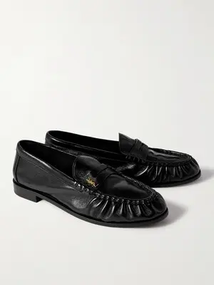 Saint Laurent Le Loafer Monogram Leather Penny Loafers - Black