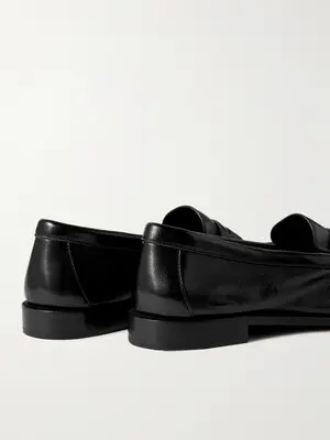 Saint Laurent Le Loafer Monogram Leather Penny Loafers - Black