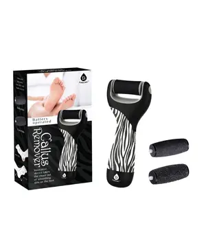 PURSONIC Precision Battery-powered Callus Remover - Zebra- Black  White