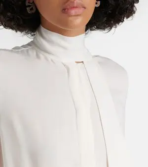 Valentino Garavani Bow-tie Neck Silk Georgette Blouse
