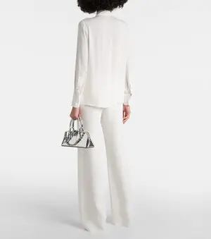 Valentino Garavani Bow-tie Neck Silk Georgette Blouse - White