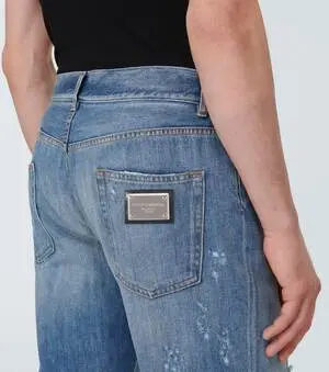 Dolce & Gabbana Distressed Straight Jeans - Blue