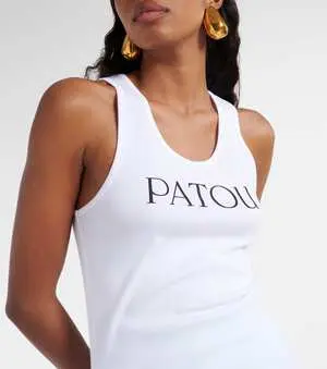PATOU Logo Cotton Tank Top - White