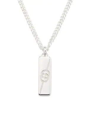 Gucci Tag Necklace - Silver