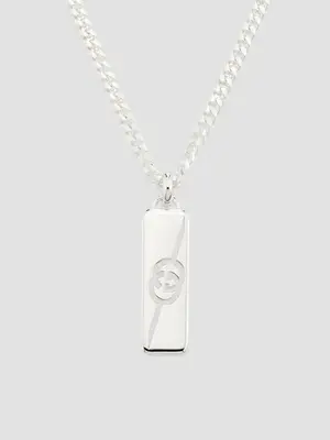 Gucci Tag Necklace - Silver
