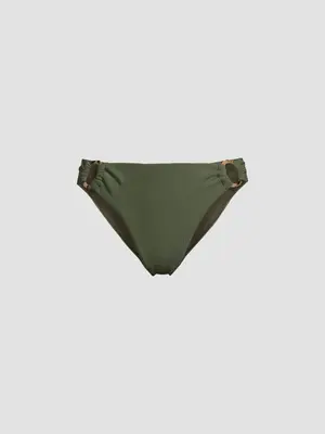 CHANGE OF SCENERY Ring Trim Textured Bikini Bottom - Olive Texture