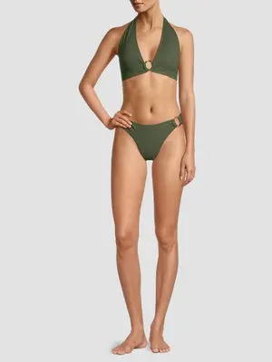 CHANGE OF SCENERY Ring Trim Textured Bikini Bottom