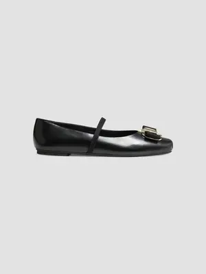 FERRAGAMO Zina Leather Ballet Flats