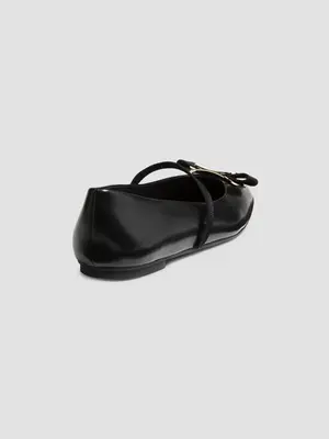 FERRAGAMO Zina Leather Ballet Flats