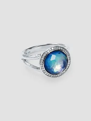 Ippolita 925 Lolli Lollipop Sterling Diamond, Lapis, Rock Crystal & Mother-of-pearl Mini Ring - Silver