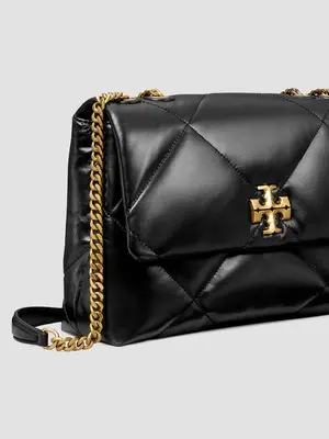 Tory Burch Kira Quilted Leather Shoulder Bag - Black