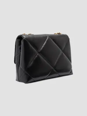 Tory Burch Kira Quilted Leather Shoulder Bag - Black