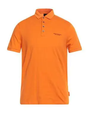Armani Exchange Man Polo Shirt Tomato Red Size M Cotton Mandarin